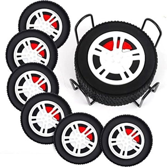 Man Cave | Other | Tire Coasters Silicone Drink Coasters Set With ...